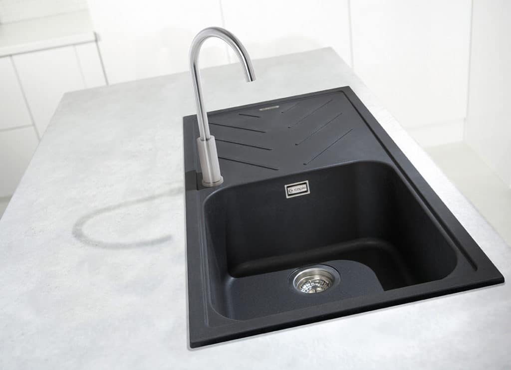 Veis 100 Inset Granite Sink with Drainer Anthracite | Caple