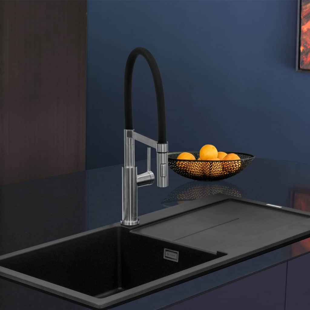 Canis 100 Inset Granite Sink with Drainer Anthracite | Caple