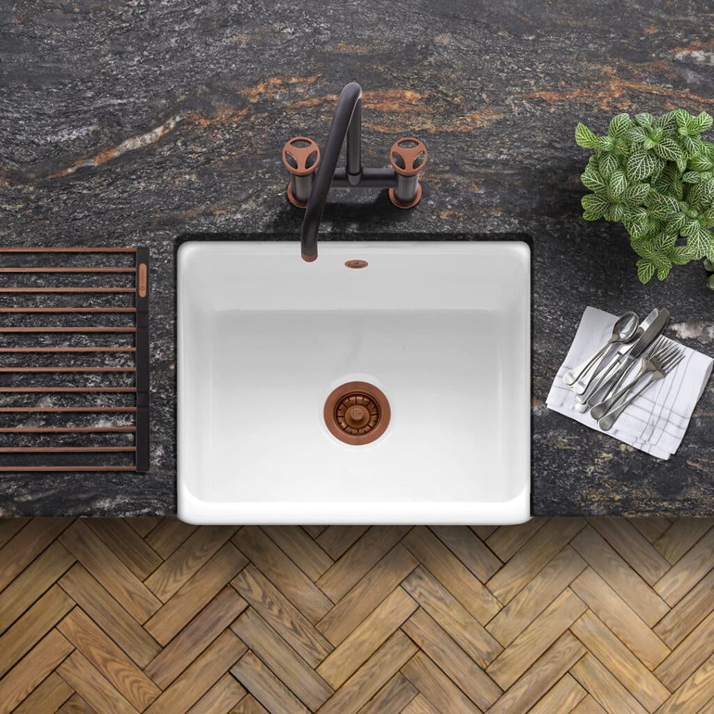 Butler 600 Sit-On Ceramic Sink | Caple