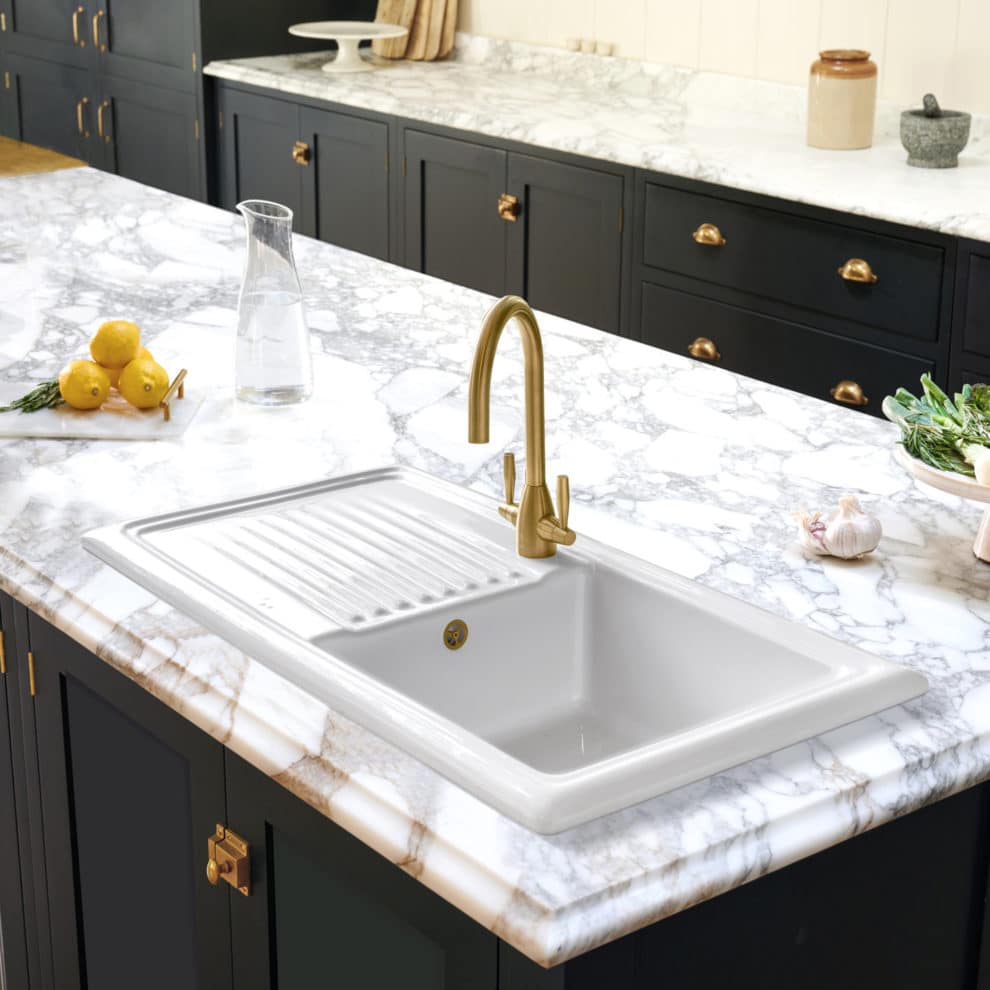 Wiltshire 100 Inset Ceramic Sink with Drainer | Caple