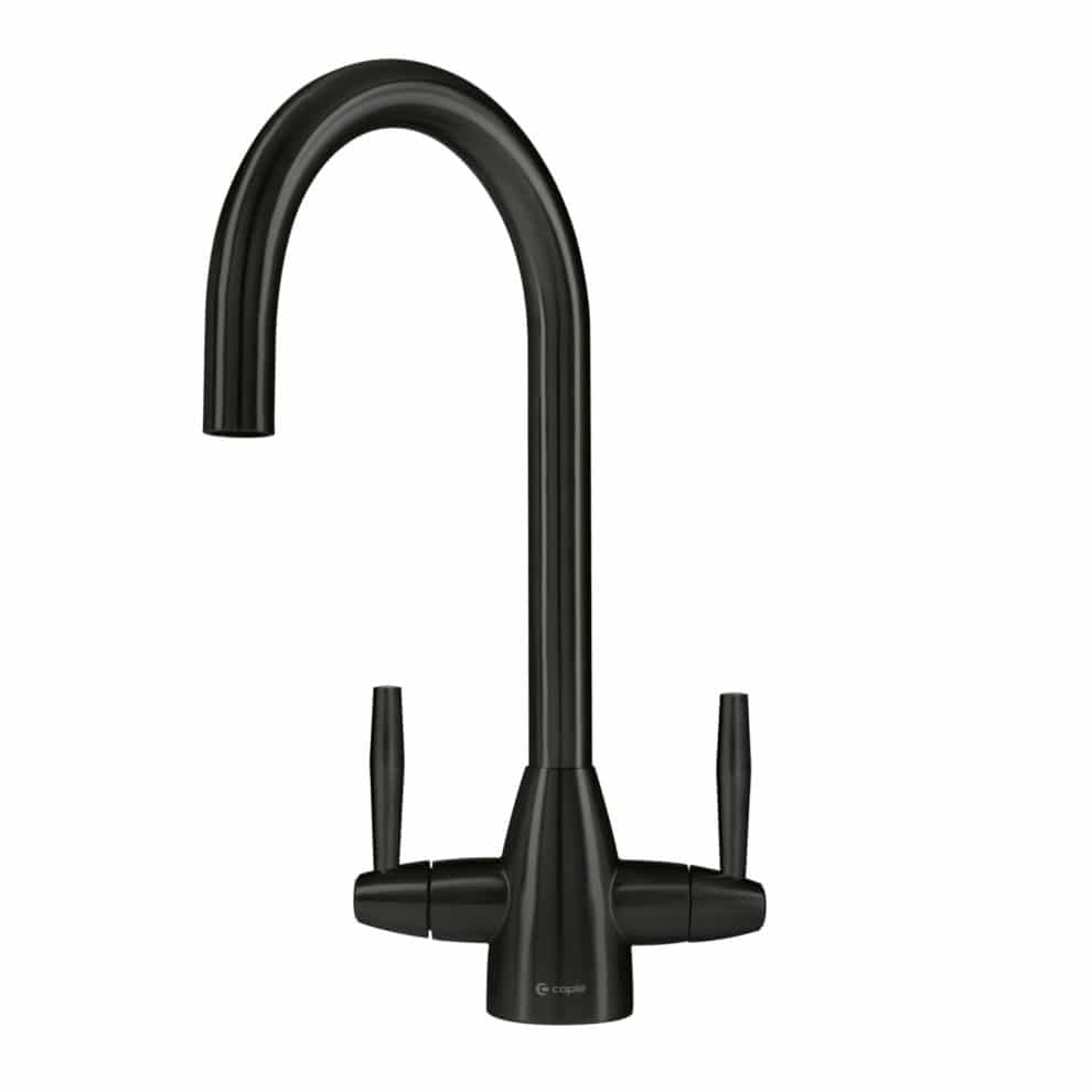 Avel Dual Lever Tap Black Steel | Caple