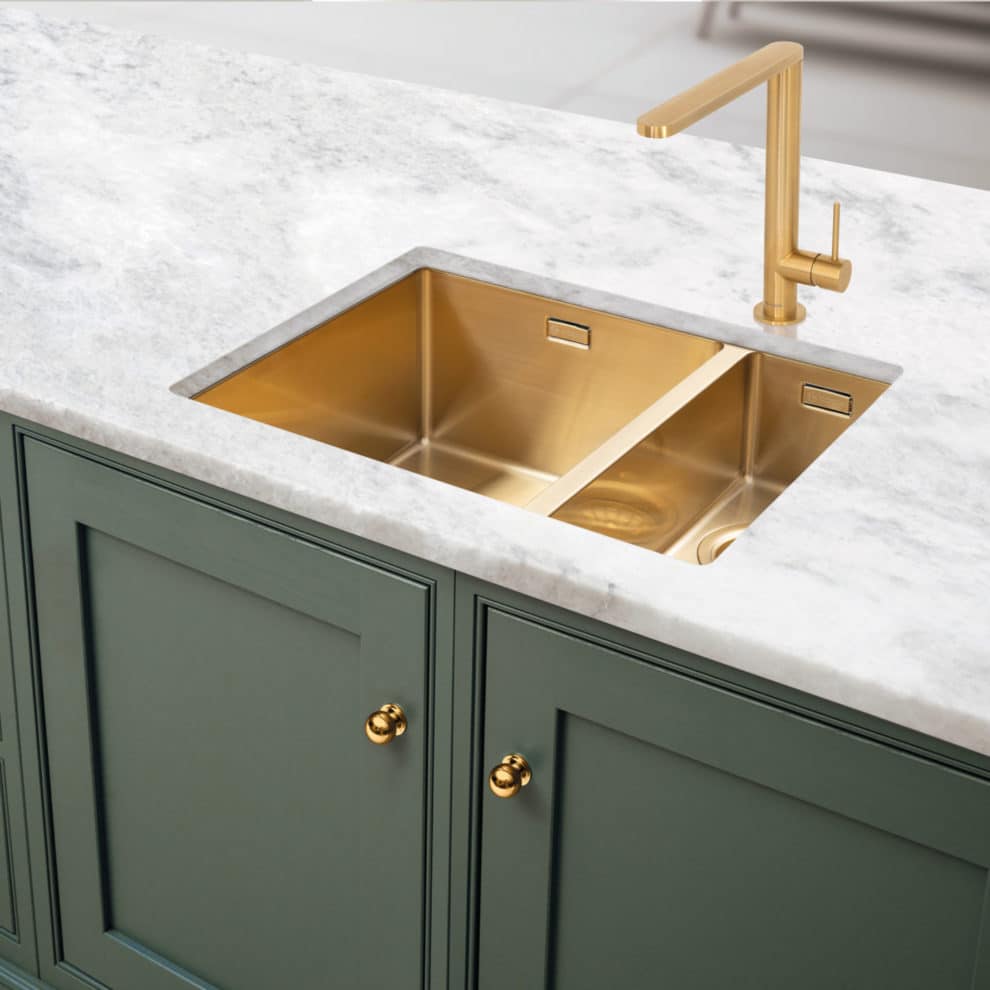 Mode 3415 RH Inset or Undermount Sink Gold | Caple