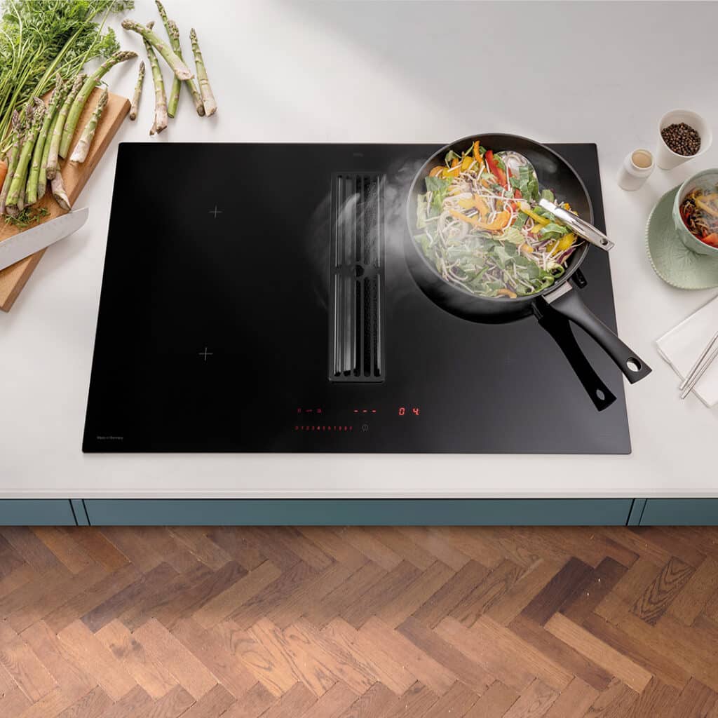 DD820BK 80cm Induction Hob with Downdraft Extractor | Caple