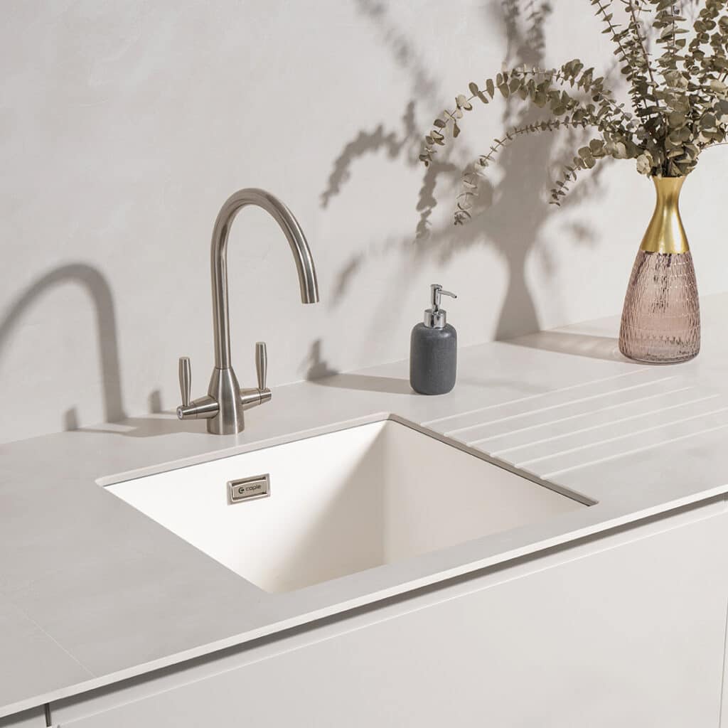 Leesti 400 Inset or Undermount Granite Sink Mink | Caple
