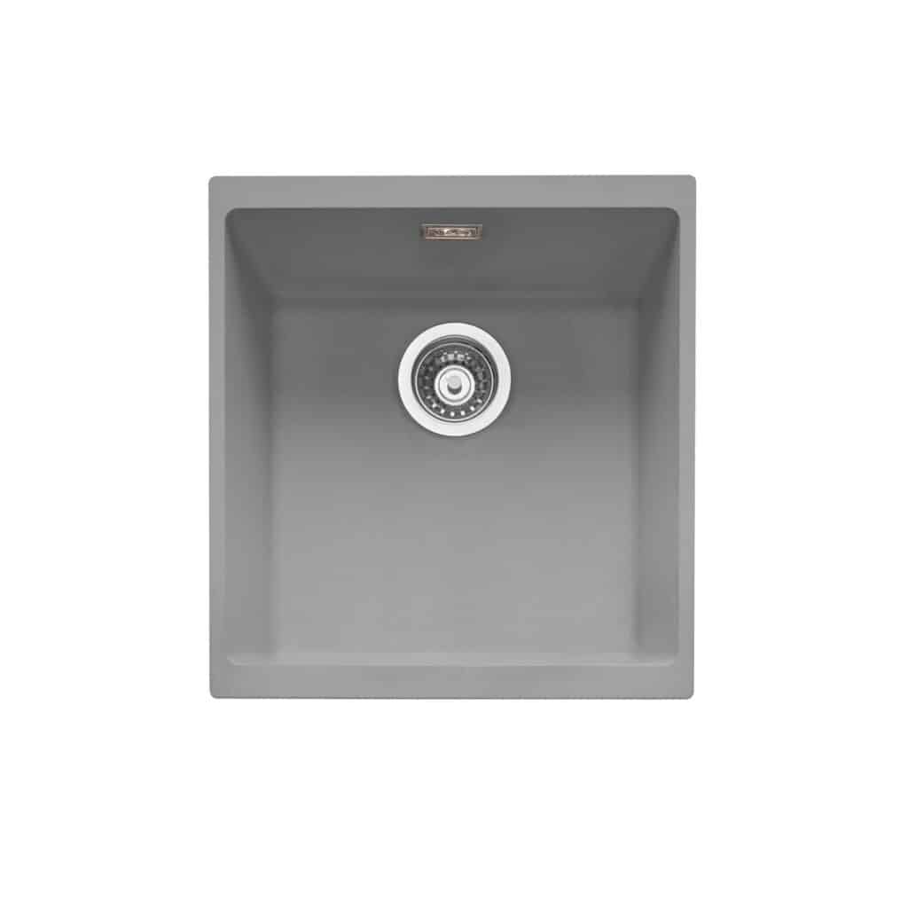 Leesti 400 Inset or Undermount Granite Sink Pebble Grey | Caple