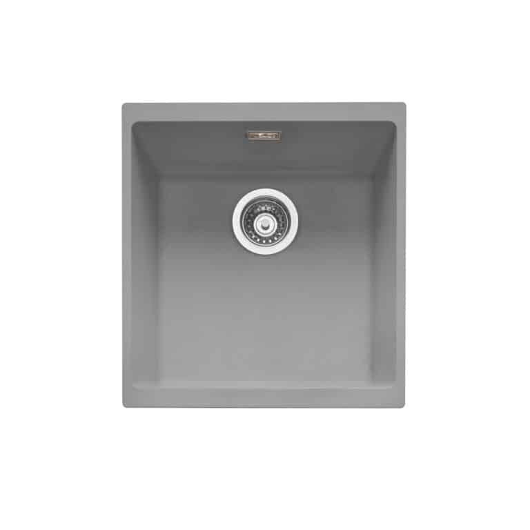 Leesti 400 Inset or Undermount Granite Sink Pebble Grey | Caple