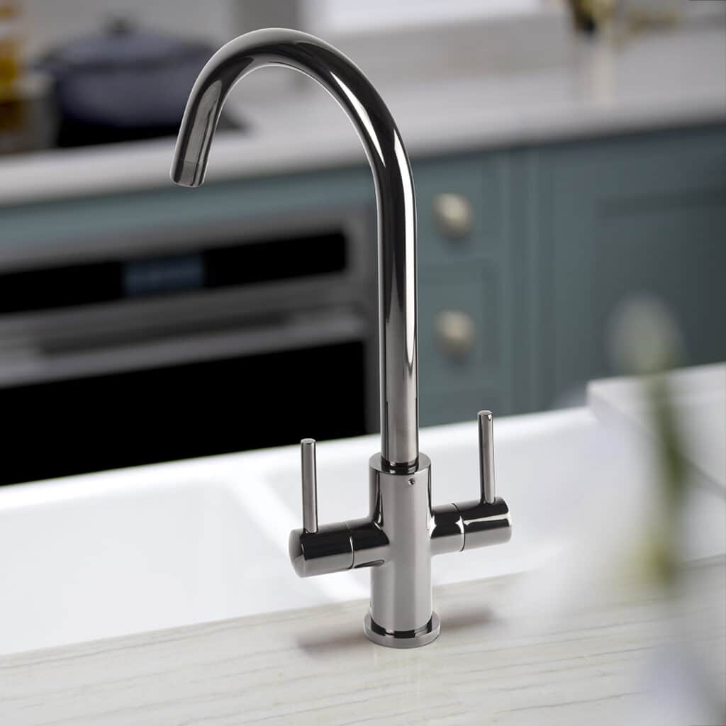 Lamar Dual Lever Tap Black Chrome | Caple